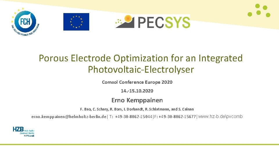 Porous Electrode Optimization for an Integrated ...