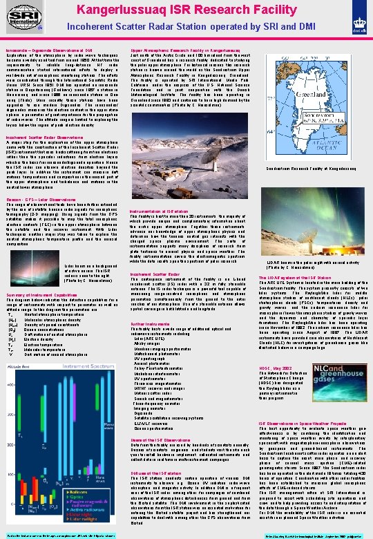 Kangerlussuaq ISR Research Facility Incoherent Scatter Radar Station