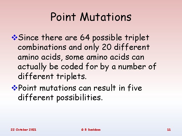 Higher Biology Mutations Da R G r M