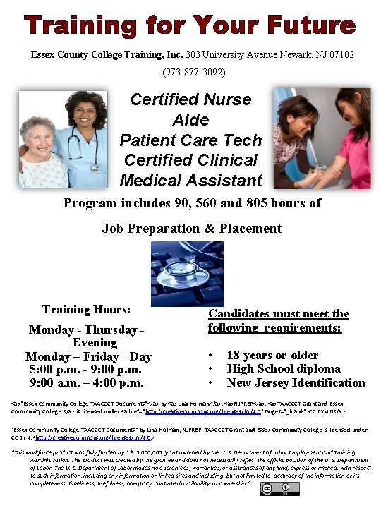 Training for Your Future Essex County College Training