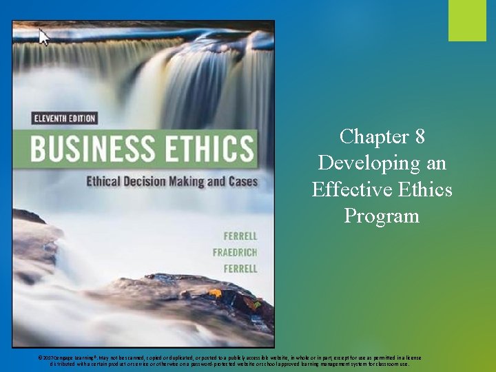 Chapter 8 Developing an Effective Ethics Program 2017
