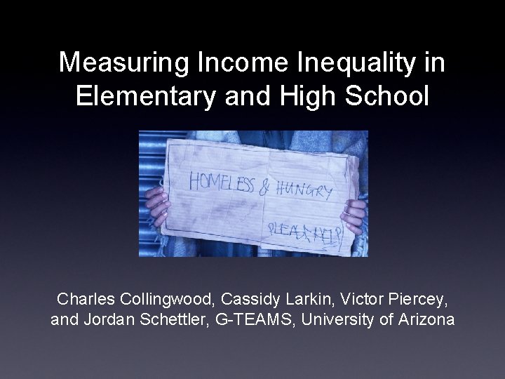 Measuring Income Inequality in Elementary and High School