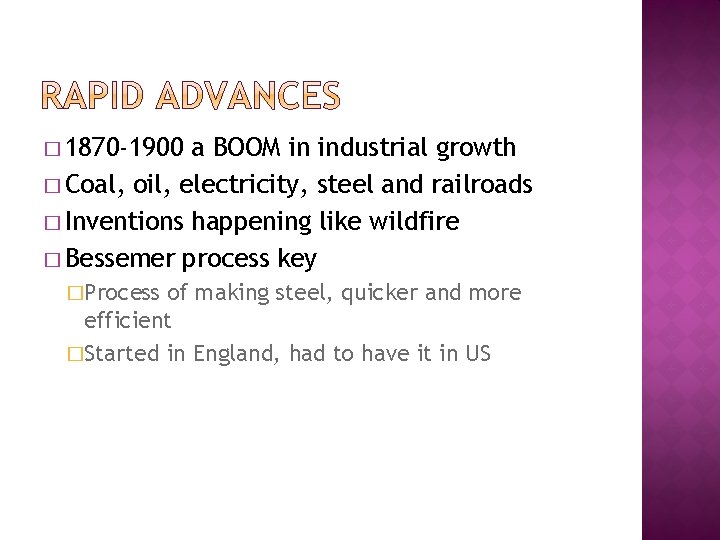 1870 1900 a BOOM in industrial growth Coal