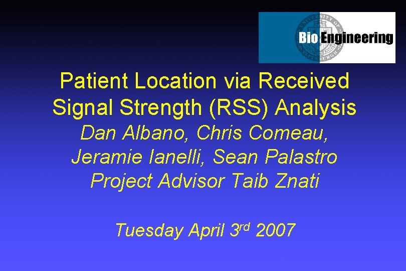 Patient Location via Received Signal Strength RSS Analysis