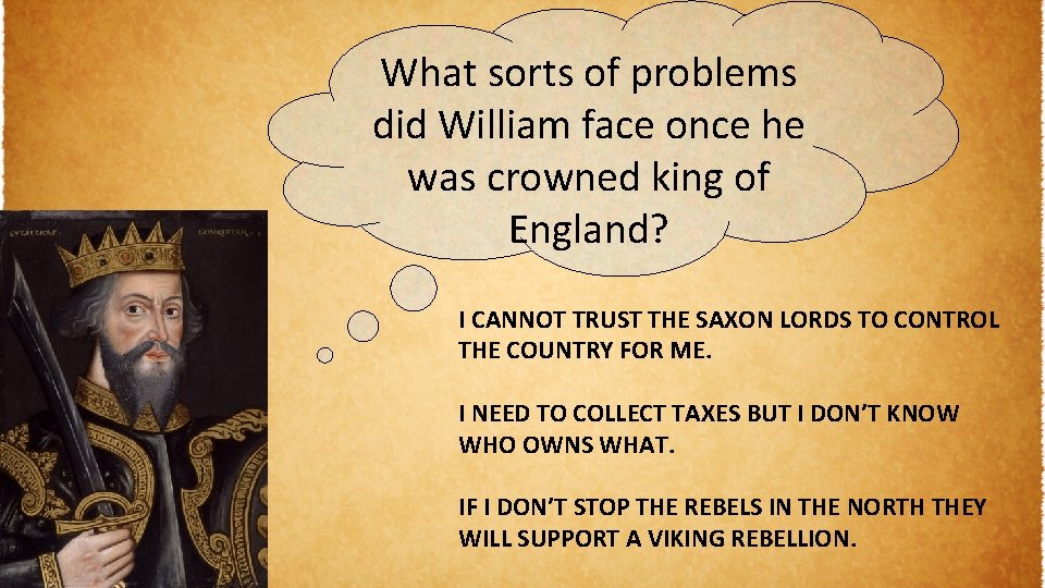 Learning Outcomes 1 To explain why William introduced