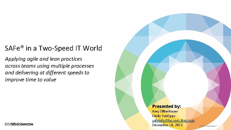 SAFe in a TwoSpeed IT World Applying agile