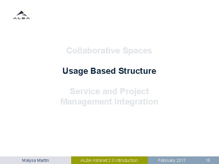 ALBA Intranet 2 0 Introduction Basics Seminar with