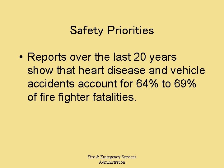 Chapter 8 Health and Safety Fire Emergency Services