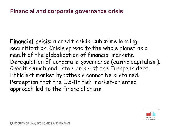 Corporate governance in Europe recent evolutions Isabelle Corbisier