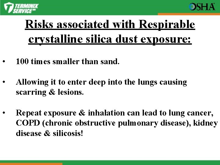 OSHAs Respirable Crystalline Silica Dust Standard The Pest