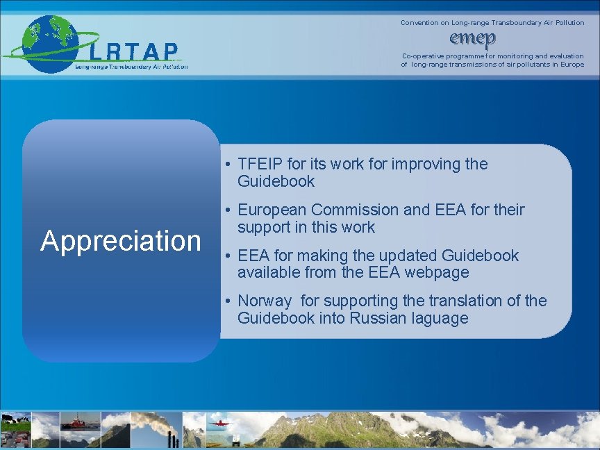 Convention on Longrange Transboundary Air Pollution emep Cooperative