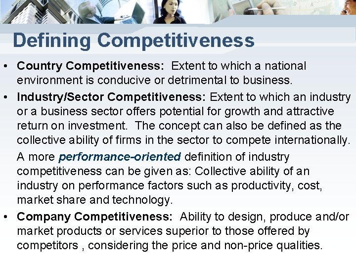 Global Competitiveness and Technology Deepak Bhatnagar Head Centre