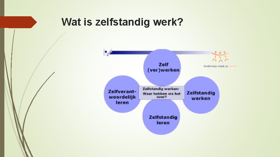 ZELFSTANDIG WERK VAN BASISONDERWIJS NAAR SECUNDAIR ONDERWIJS Hoe