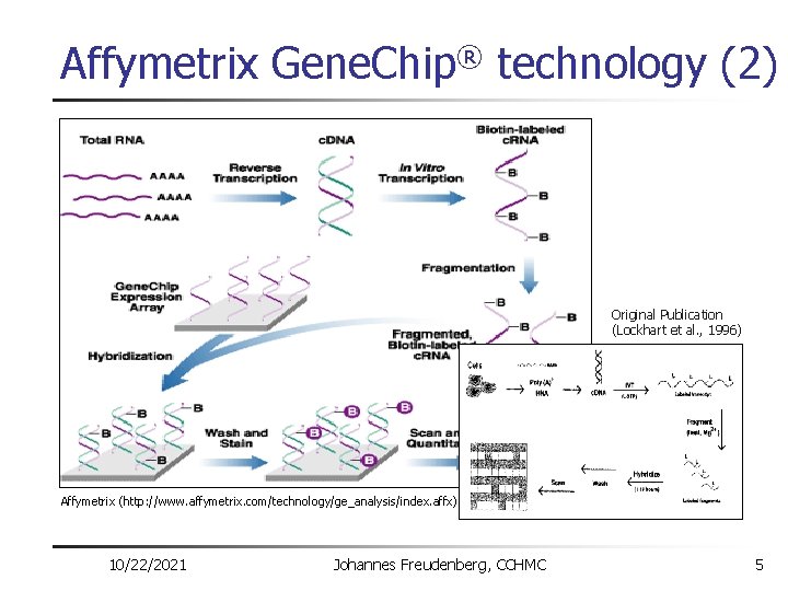 Affymetrix and Bio Conductor Johannes Freudenberg Cincinnati Childrens