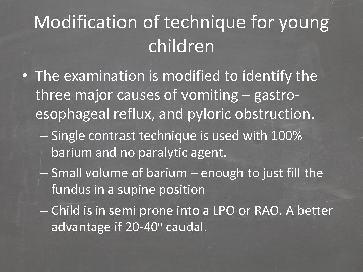 Stomach Barium Meal RT205 B MIDTERM What is