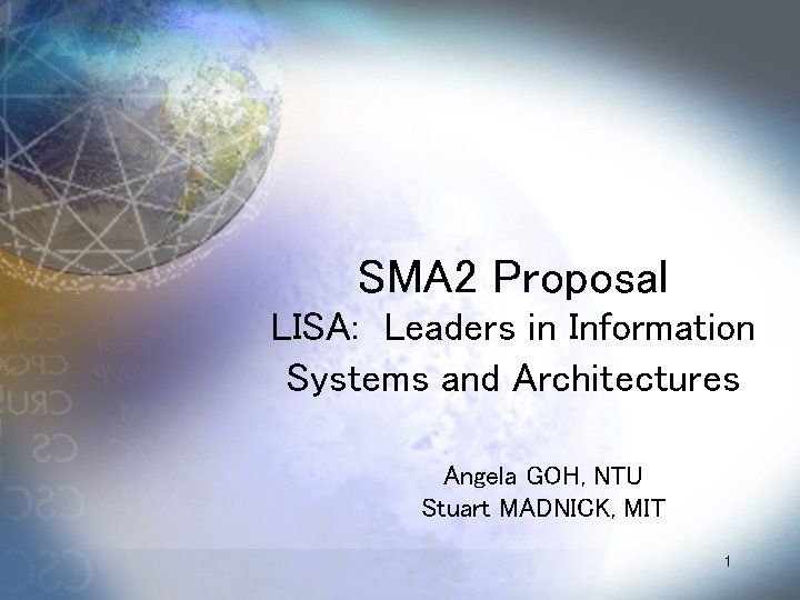 SMA 2 Proposal LISA Leaders in Information Systems