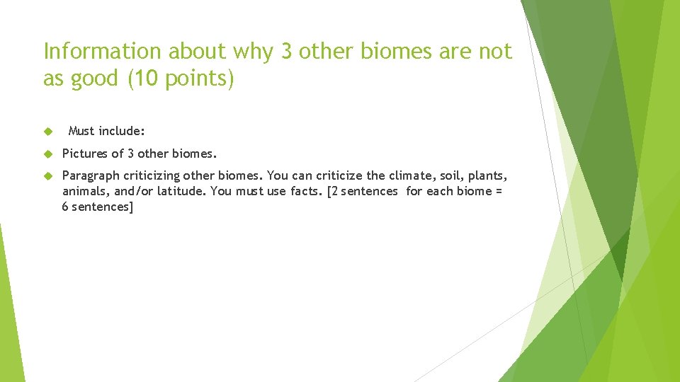 Utah Biomes Paragraphs for PPT 5 sentences at
