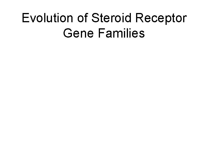Evolution of Steroid Receptor Gene Families Lesson Today
