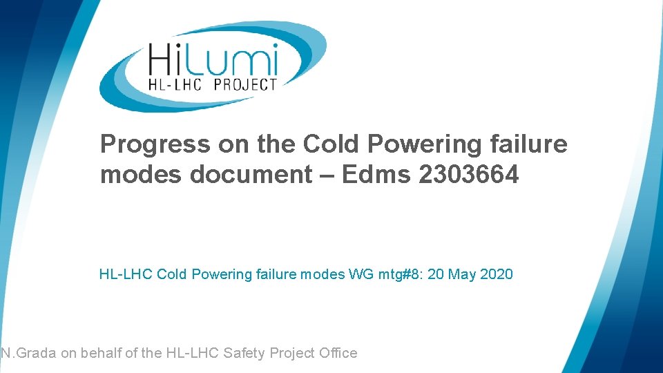 Progress on the Cold Powering failure modes document