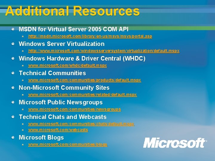 Microsoft Virtualization Deep Dive Current and Future Architecture