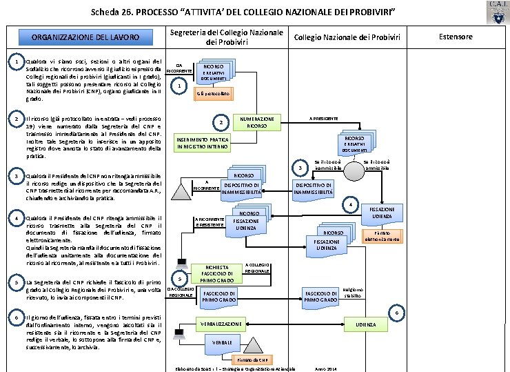 Scheda 26 PROCESSO ATTIVITA DEL COLLEGIO NAZIONALE DEI