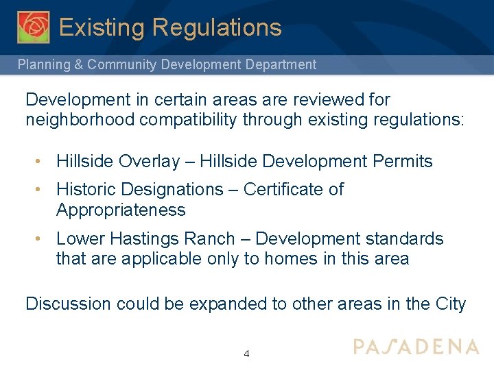 Planning Community Development Department Mansionization and ...