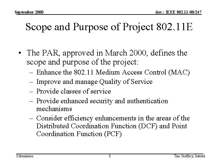 September 2000 doc IEEE 802 11 00247 802