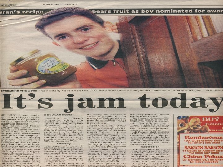 The adventures of Jam Boy Fraser Doherty How