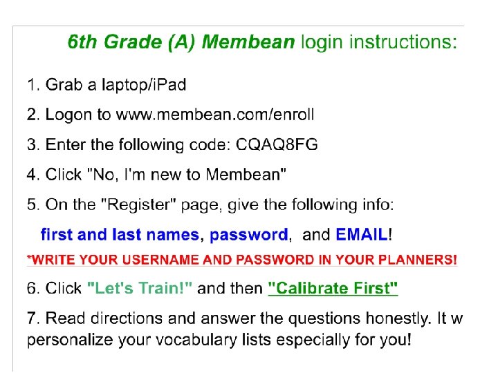 Membean Login and Information Mrs Freitas 2015 Dear