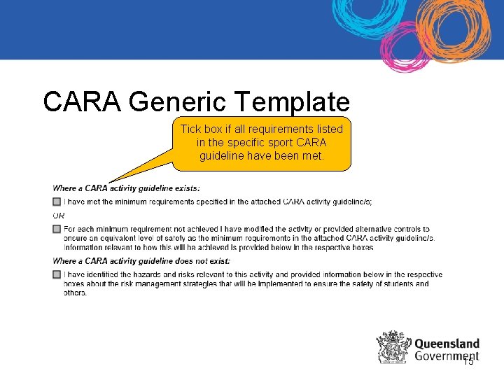 Curriculum Activity Risk Assessment CARA Safety is achieved