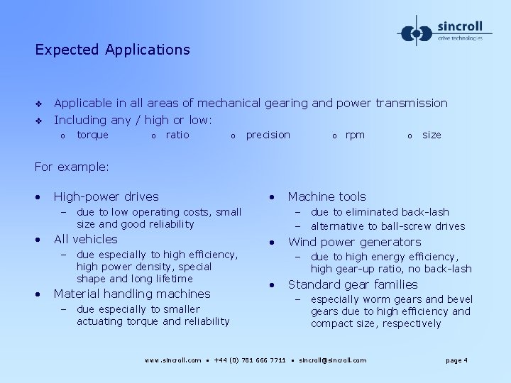 Roller Gearing and Transmission Technology sincroll drive technologies