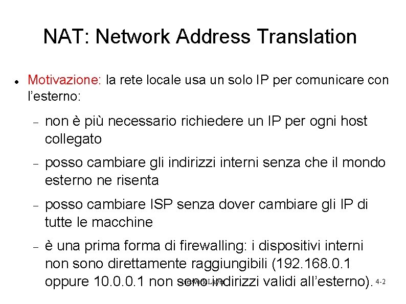 NAT e Firewall traversal NAT Network Address Translation