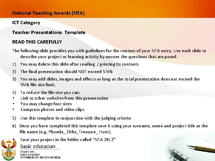 National Teaching Awards NTA ICT Category Teacher Presentations