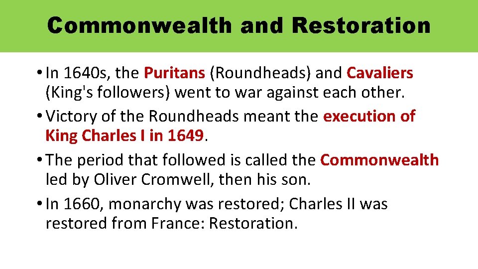 Commonwealth and Restoration 1649 1713 Commonwealth and Restoration