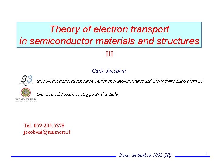 Theory of electron transport in semiconductor materials and