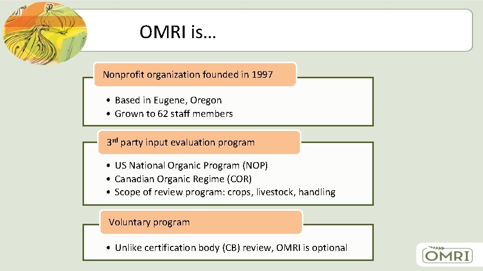 Material Review and Organic Certification Biological Products Industry