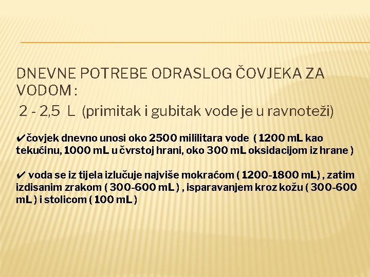 METABOLIZAM VODE SADRAJ VODE U ORGANIZMU EMBRIO 97