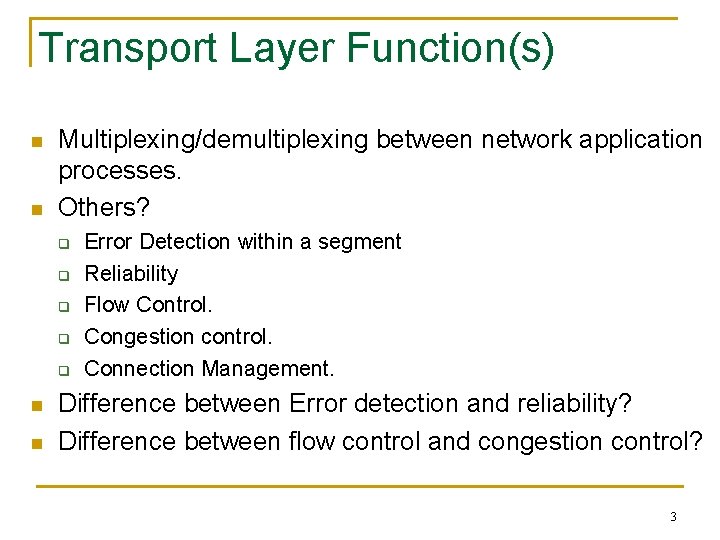 Introduction to Computer Networks Transport Layer Ilam University