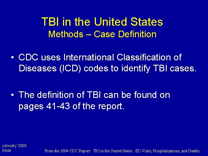 Traumatic Brain Injury in the United States Emergency
