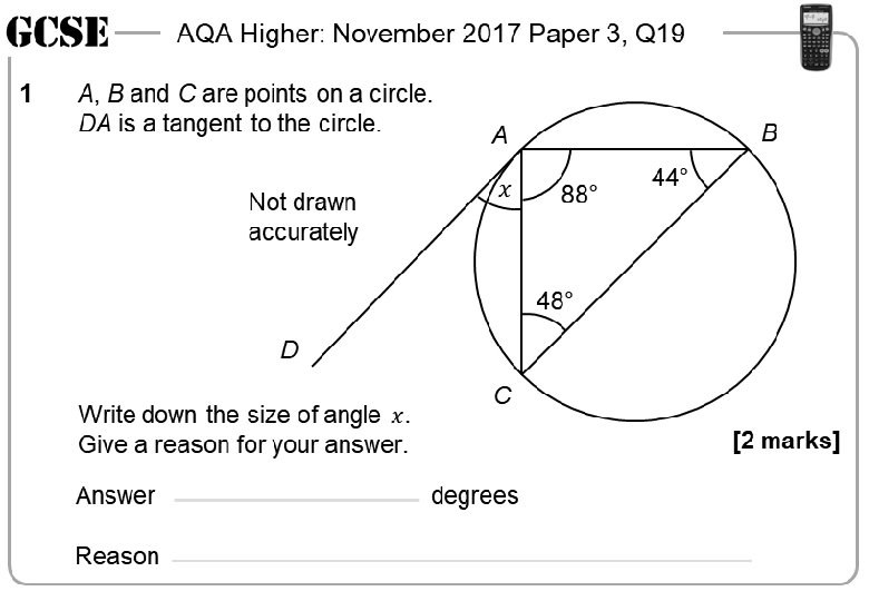 Circle Theorems Mixed Higher GCSE Questions AQA These