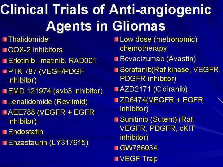 AntiAngiogenic Therapy And Gliomas Nicholas Butowski M D