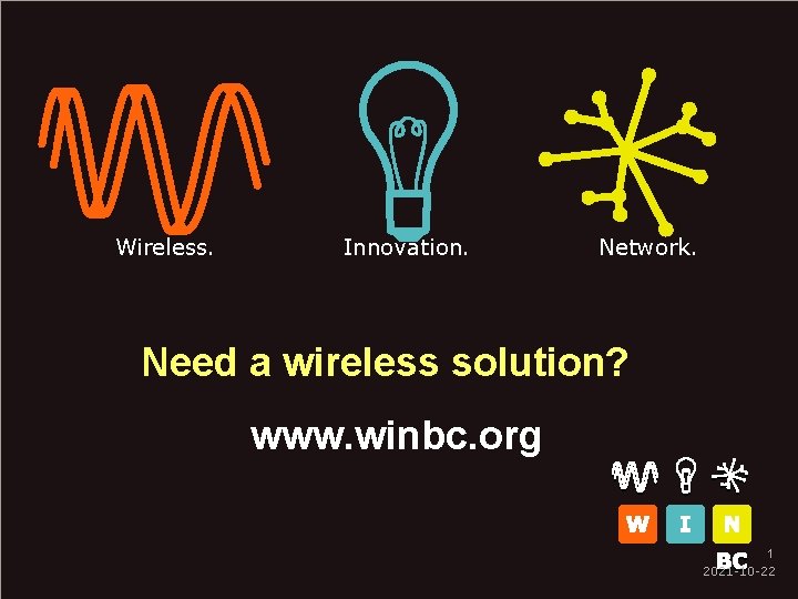 Wireless Innovation Network Need a wireless solution www