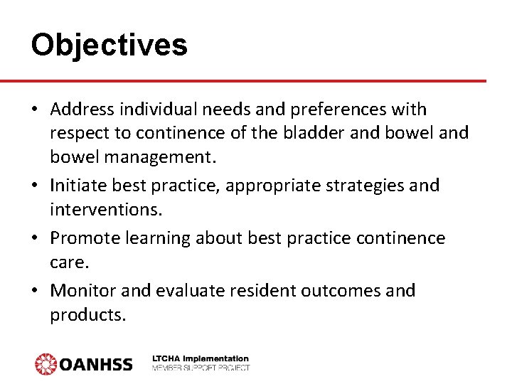 Appendix E Continence Care and Bowel Management Program