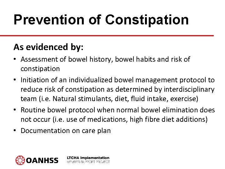 Appendix E Continence Care and Bowel Management Program