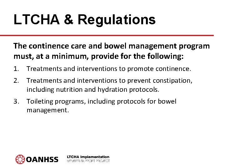 Appendix E Continence Care and Bowel Management Program