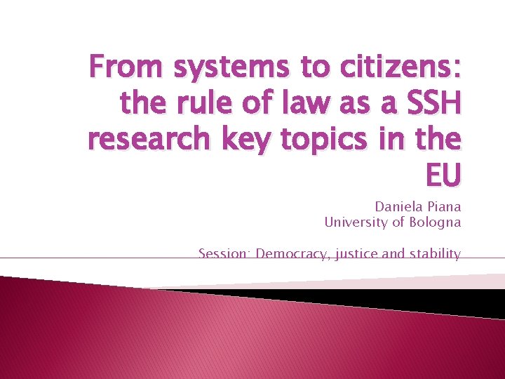 From systems to citizens the rule of law