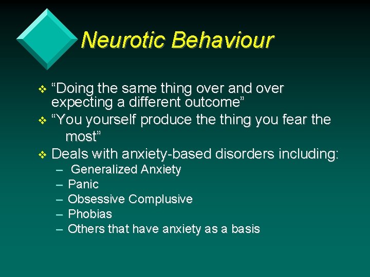 Personality Disorders Neurotic Beh Anxietybased No distortions in