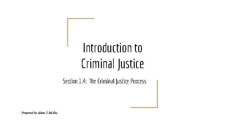 Introduction to Criminal Justice Section 1 4 The
