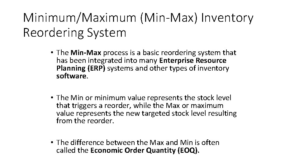 LINCS Supply Chain Management Inventory Management Certification Track