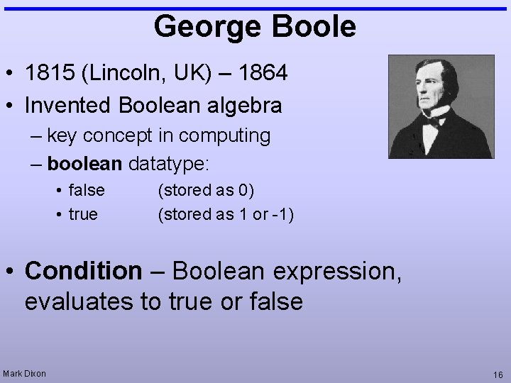 03 Conditional Execution Mark Dixon 1 Admin Test